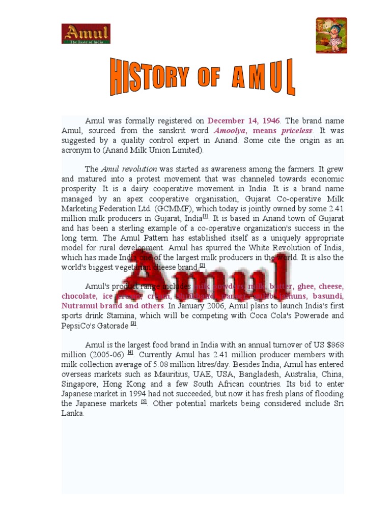 Amul: Origins and Marketing Strategies | PDF | Market Segmentation ...