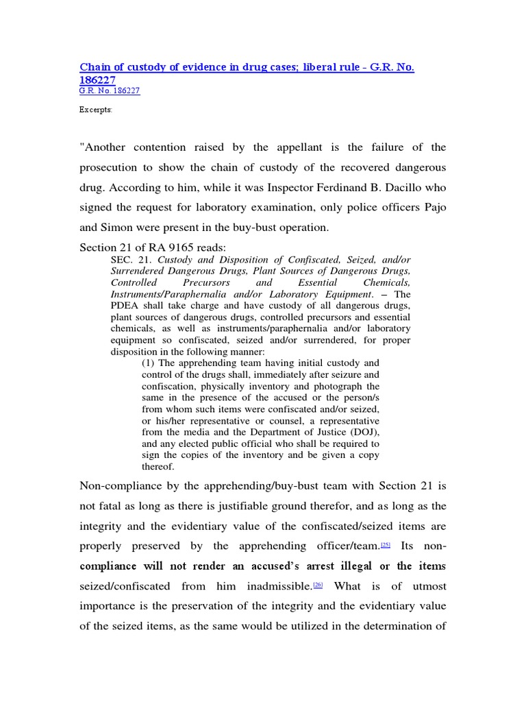 Drug Case Evidence Custody Rules | PDF | Social Institutions | Social ...
