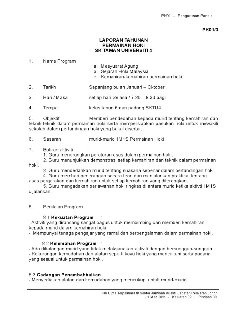 Laporan Tahunan Hoki 2017 | PDF