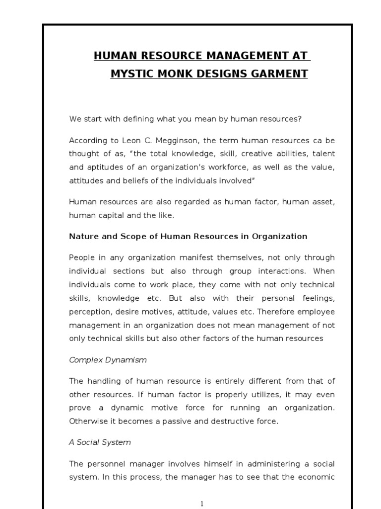 HR Garment Export House | PDF | Human Resources | Employment