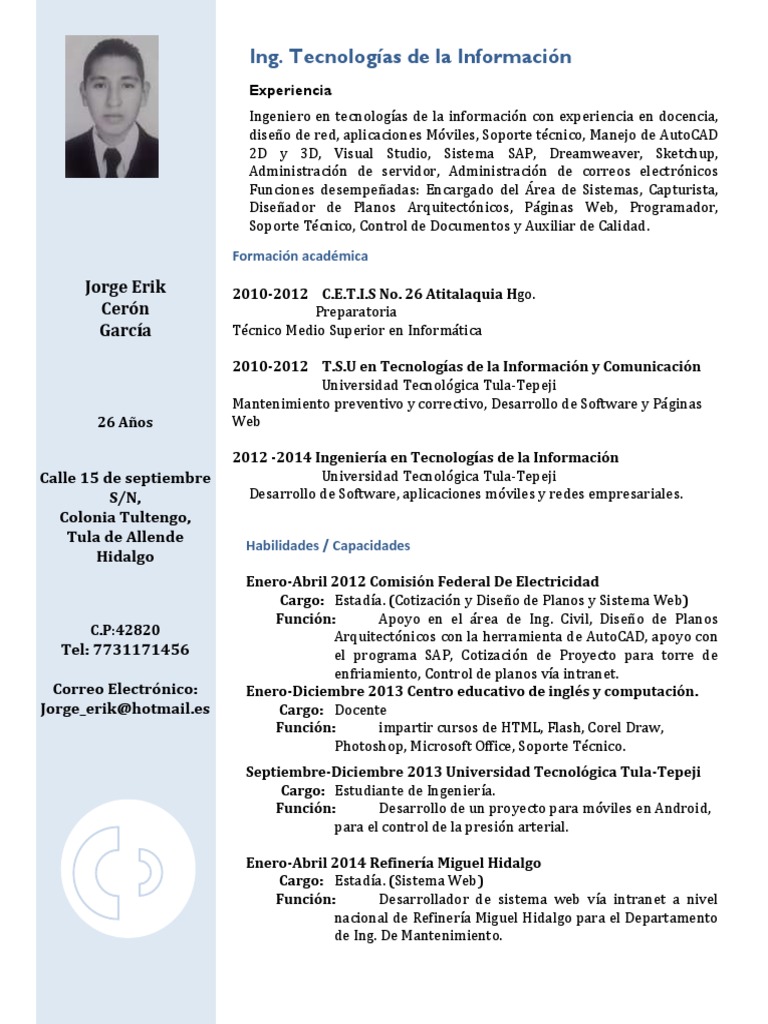 Erik Ceron Curriculum 2017 | PDF | Aplicación movil | Servidor ...