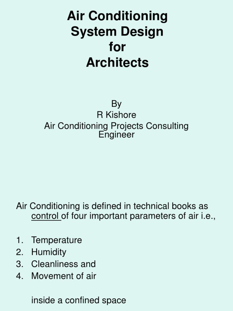 Air Conditioning System Design For Architects | PDF | Air Conditioning ...