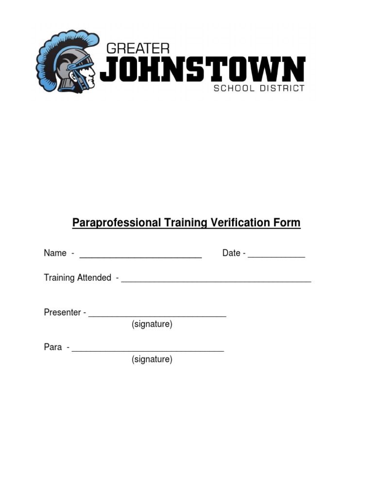 Paraprofessional Training Form | PDF