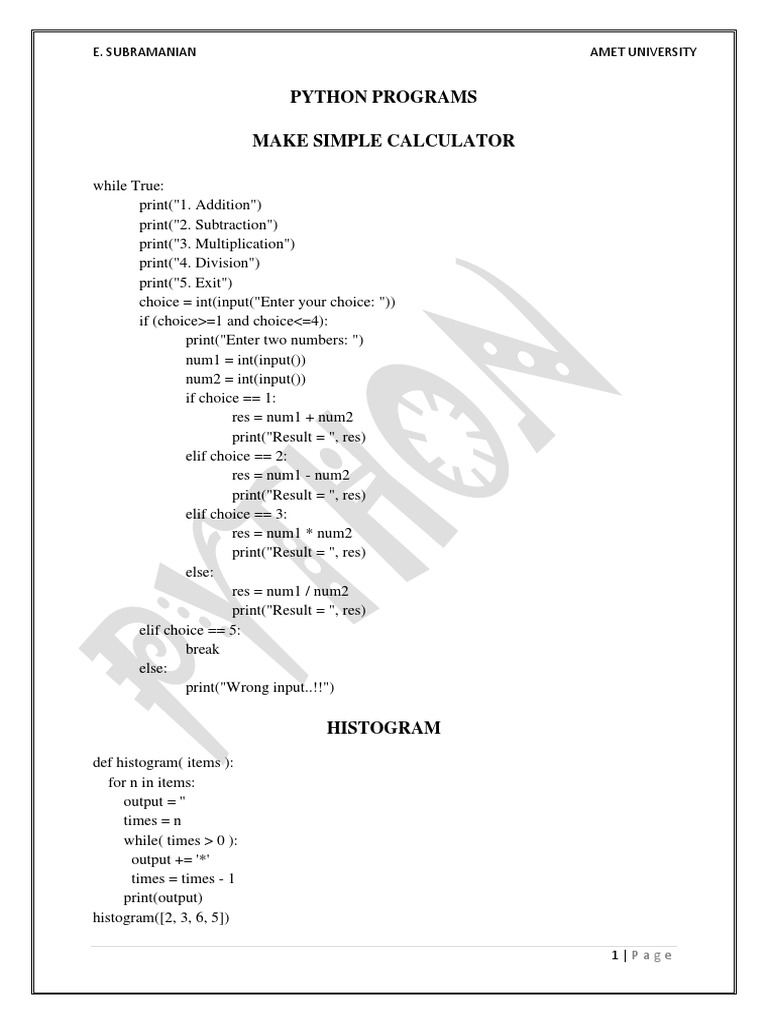 Python Example Programs | Download Free PDF | Filename | Teaching Mathematics