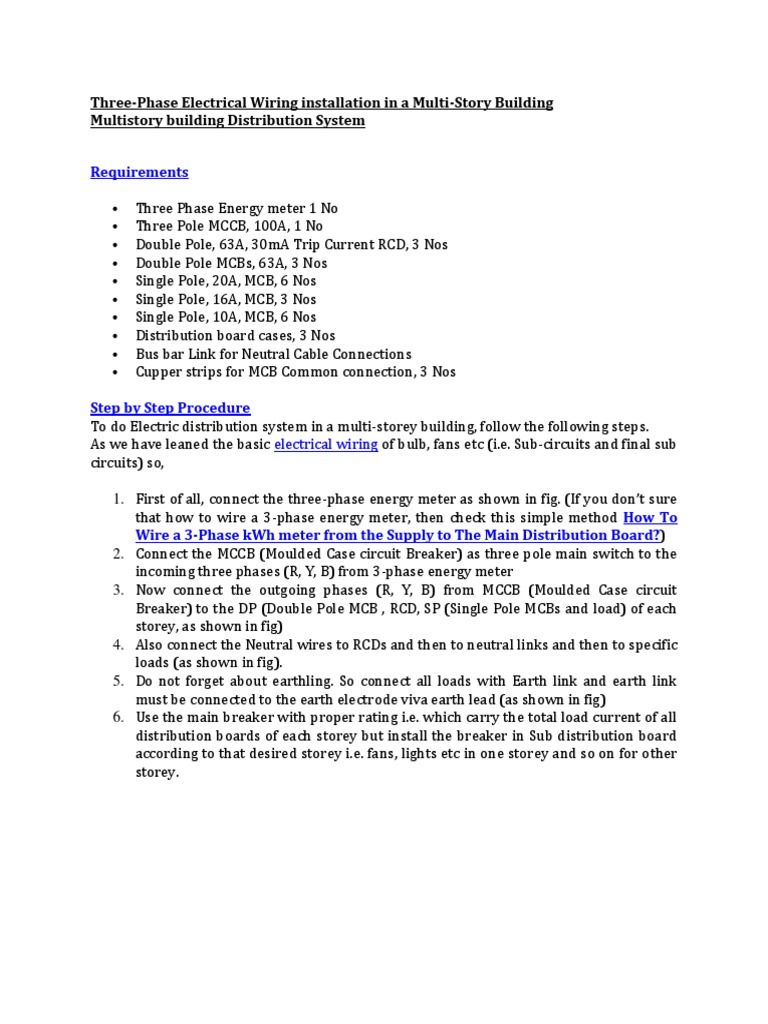 Three-Phase Wiring for Multi-Story Buildings | PDF | Equipment ...