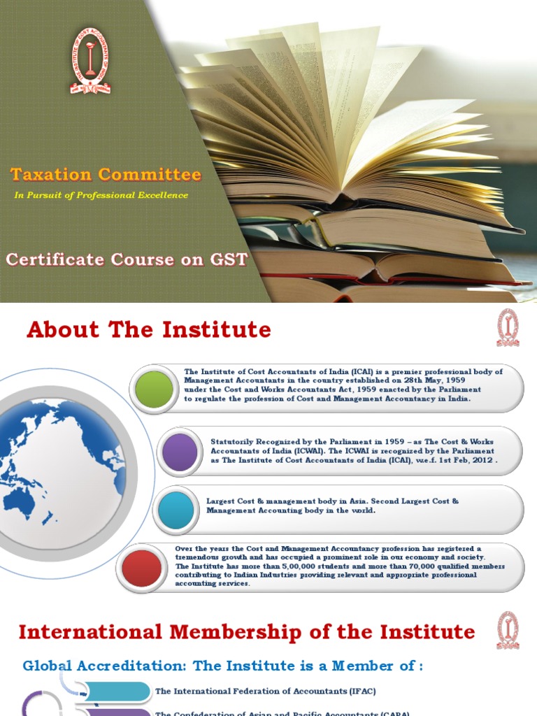 Icwa Certificate Course GST | PDF | Value Added Tax | Invoice