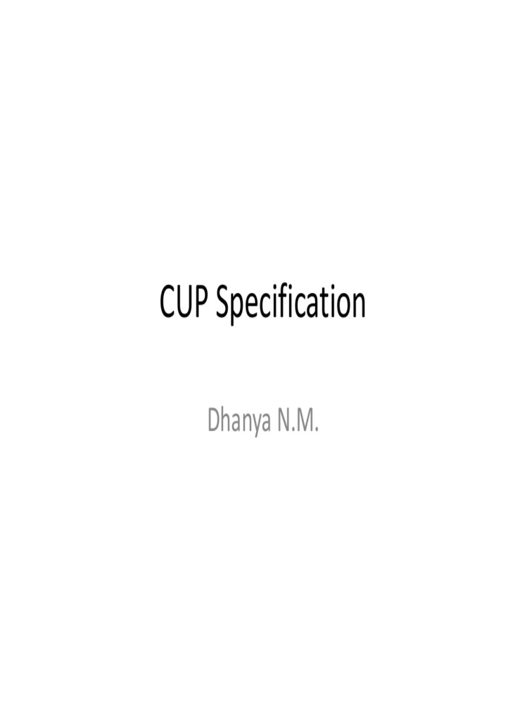 CUP Specification | PDF