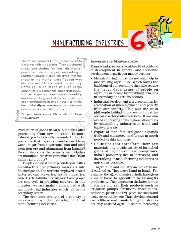 Manufacturing Industries | PDF | Cotton Mill | Sewage Treatment
