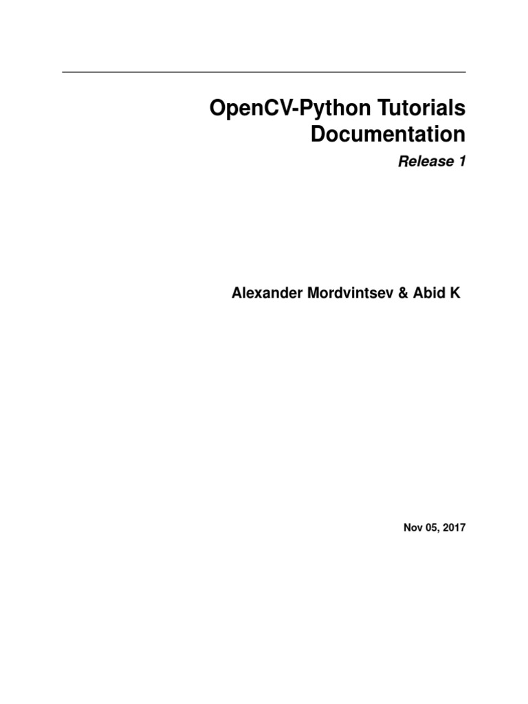 OpenCV-Python Tutorial Guide | PDF | Python (Programming Language ...