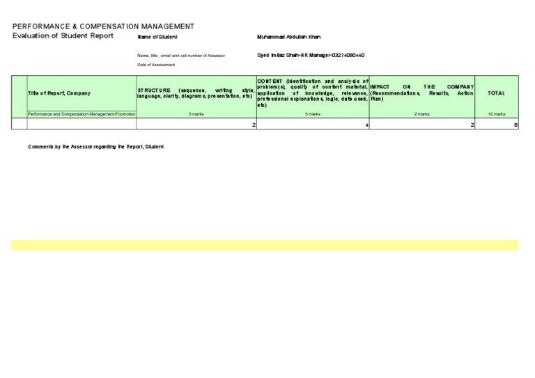 PCM Report Assessment | PDF