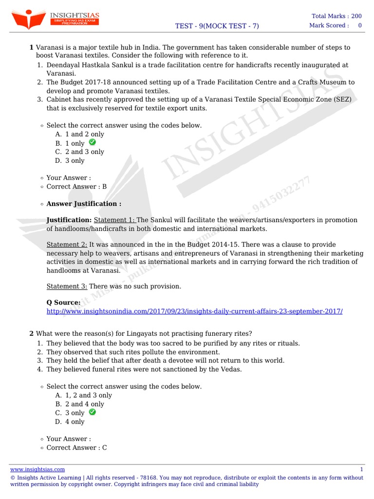 Test 9 | PDF | Religion And Belief