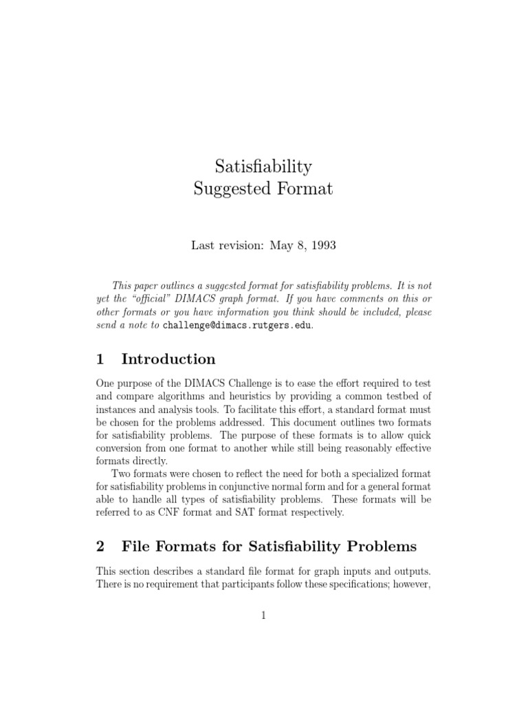 Dimacs CNF | PDF | File Format | Areas Of Computer Science