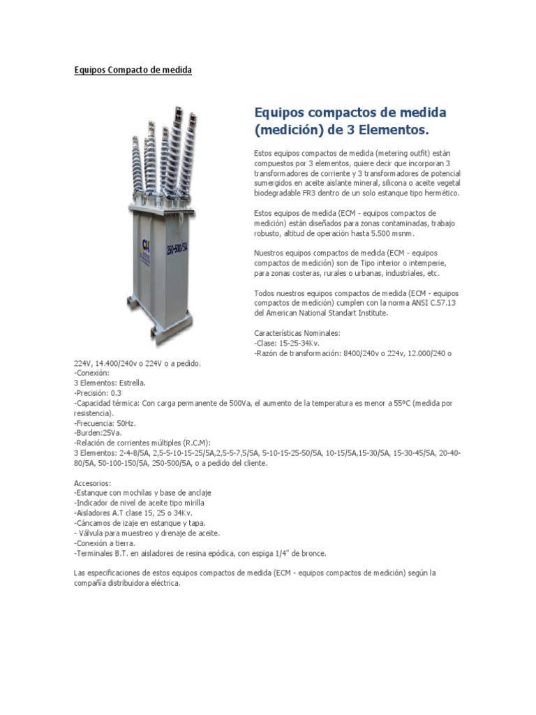Equipos Compacto de Medida | PDF | Transformador | Electromagnetismo