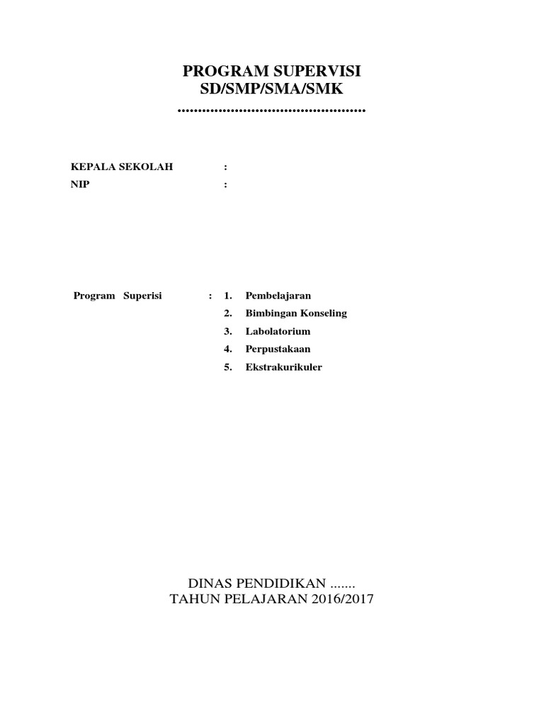 Model Program Supervisi Kepsek | PDF