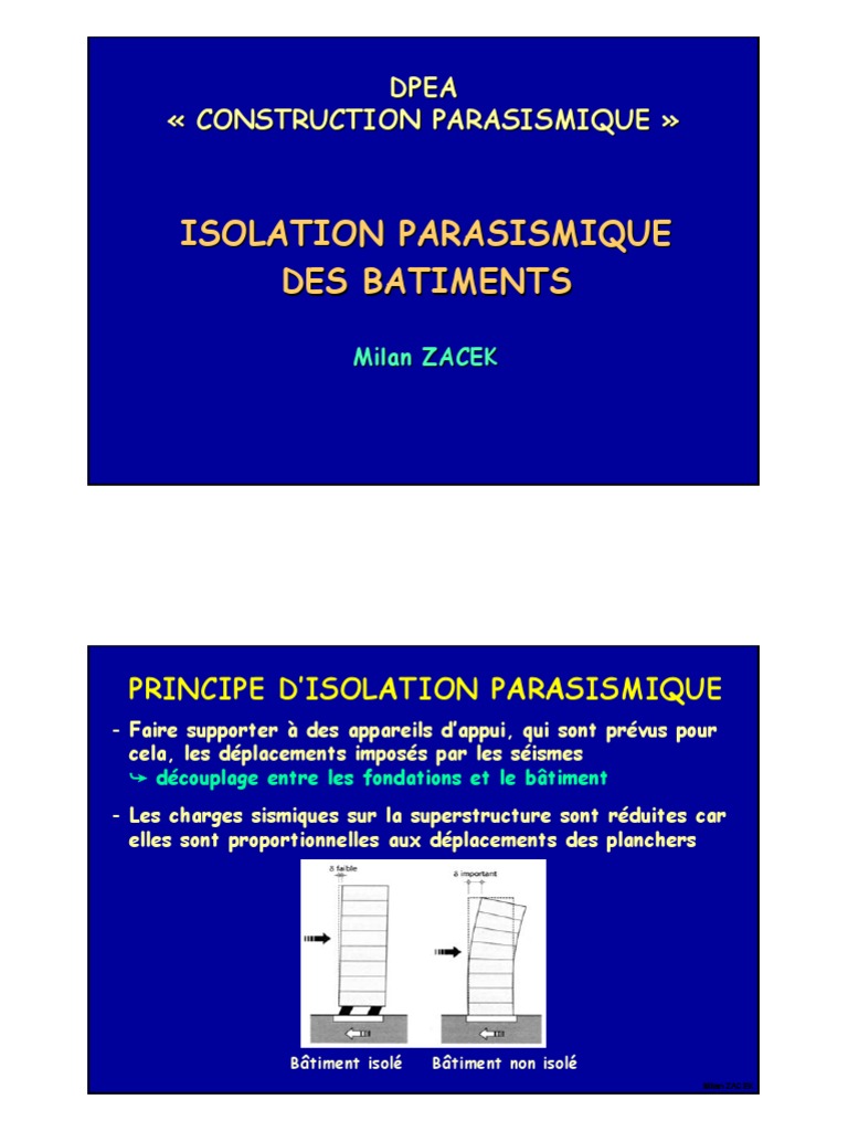 Isolation parasismique des bâtiments | PDF | Génie parasismique ...