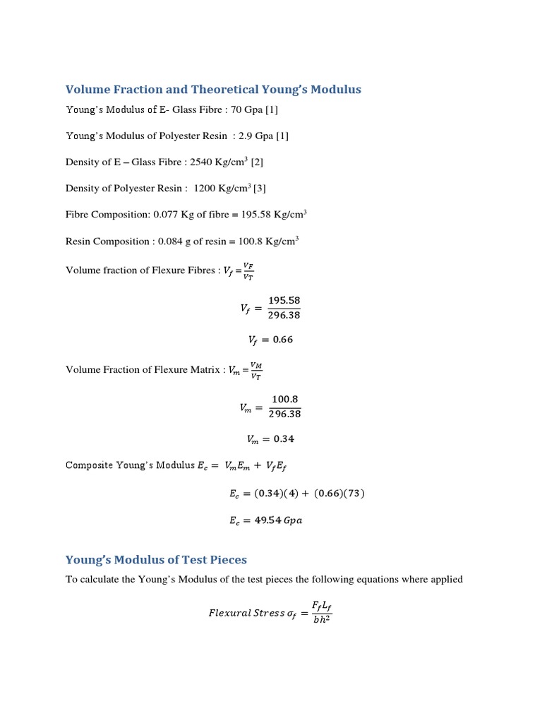 Volume Fraction and Theoretical Young | PDF | Building Materials | Physics