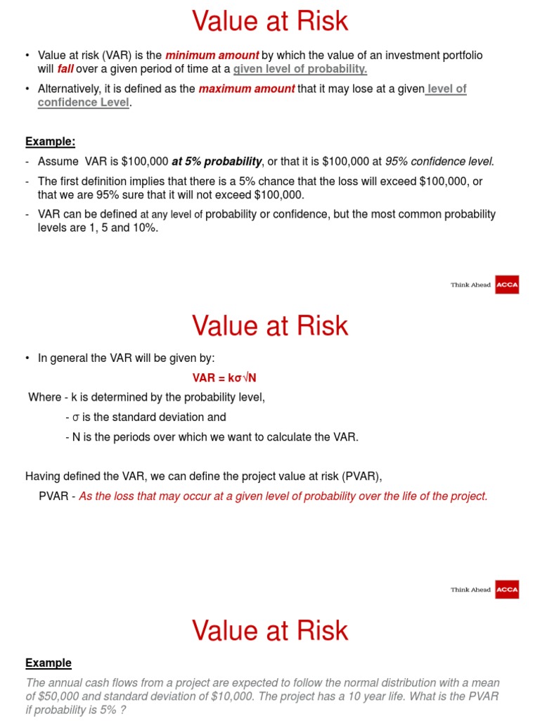 Value at Risk | PDF | Value At Risk | Risk