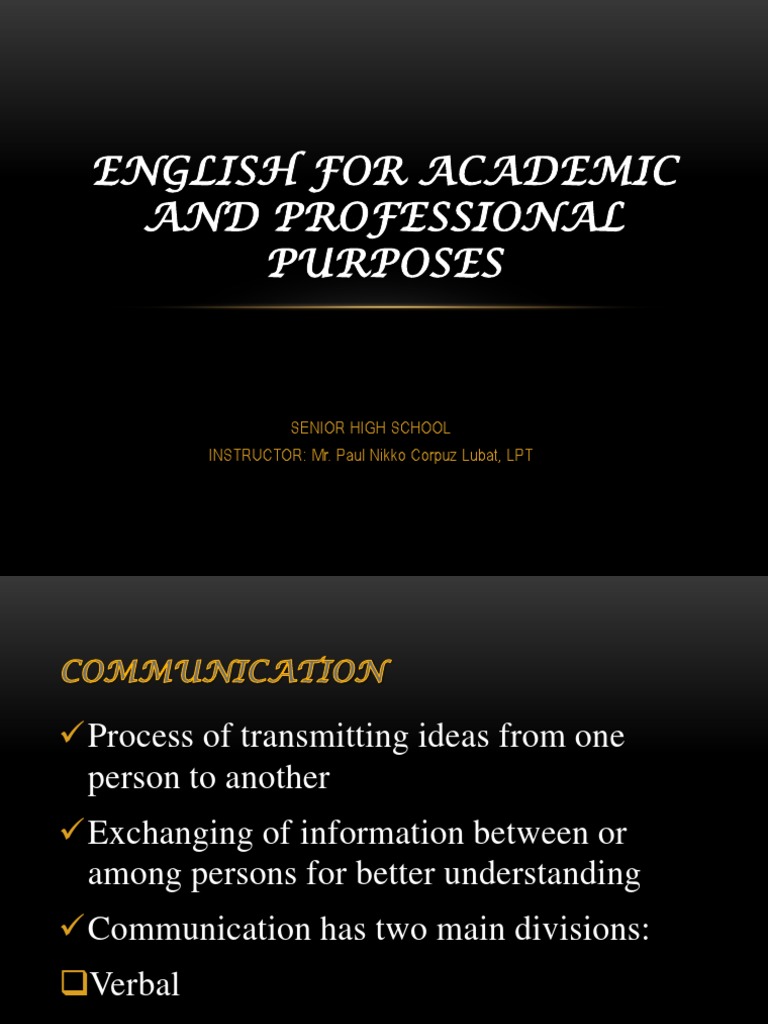 English for Academic and Professional Purposes Ppt | Nonverbal Communication | Communication