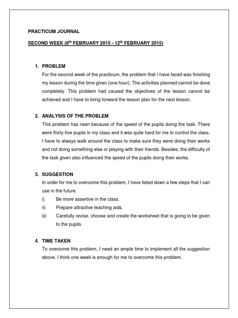 Practicum Journal Week 2 | PDF