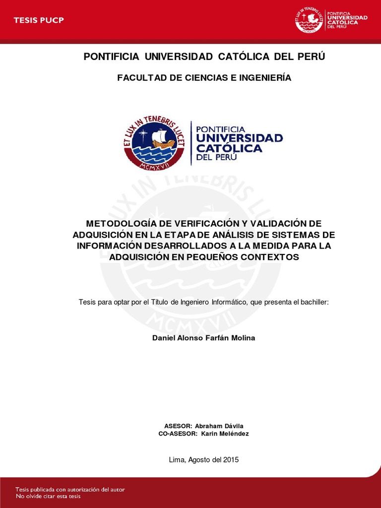 Farfan Daniel Metodologia Verificacion Analisis Sistemas | PDF | Proceso de desarrollo de ...
