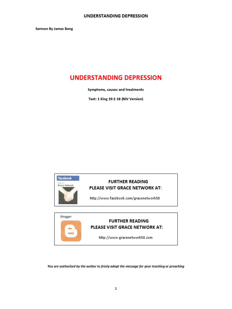 Understanding Depression PDF | PDF | Elijah | Major Depressive Disorder