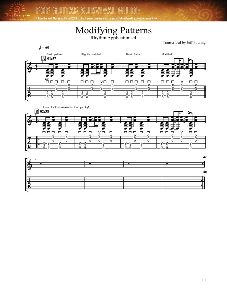 Modifying Rhythm Patterns Guide | PDF