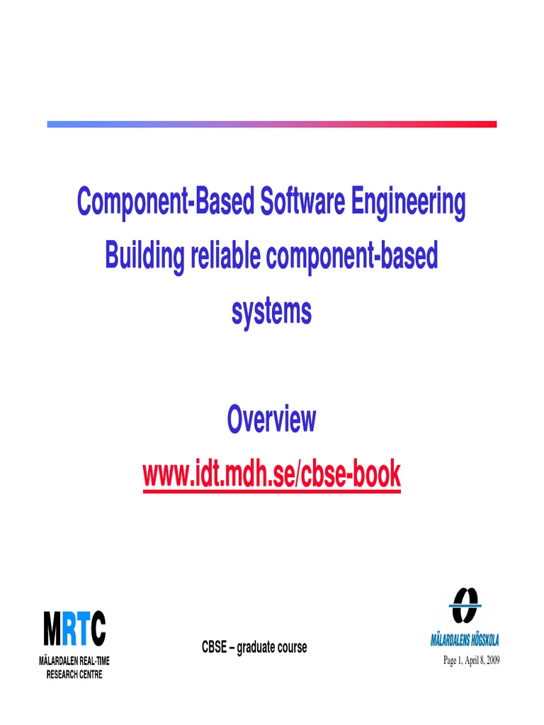 05 CBSE Book Overview | PDF | Component Based Software Engineering | Reliability Engineering