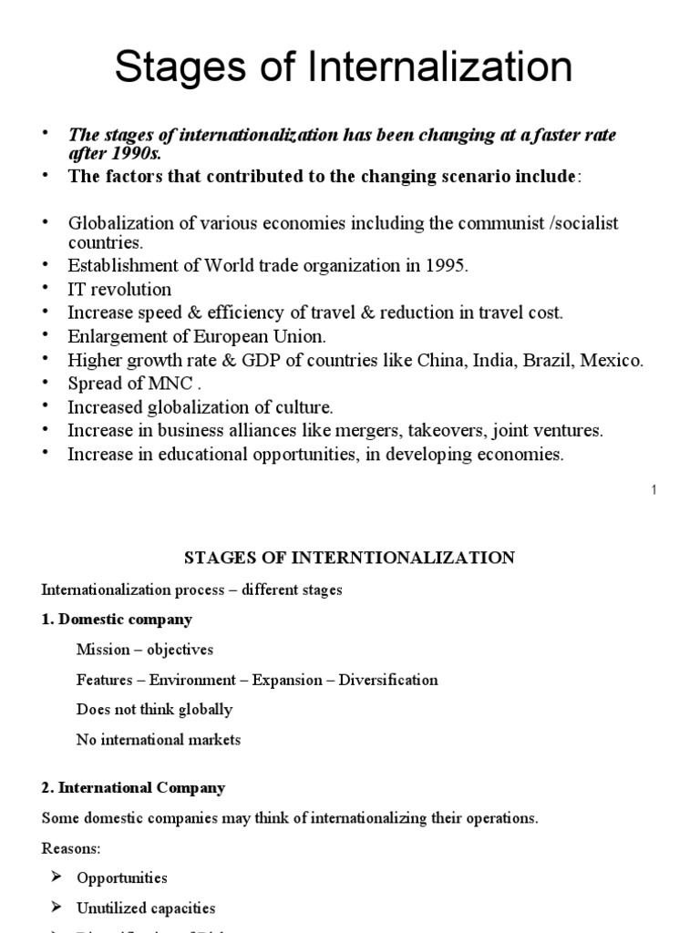 IB Stages+of+Internationalization 1 | PDF | Business | Multinational ...