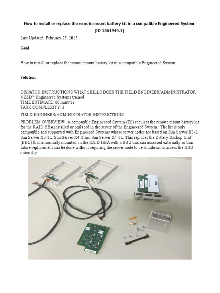 Install or replace remote mount battery kit | PDF | Electrical ...