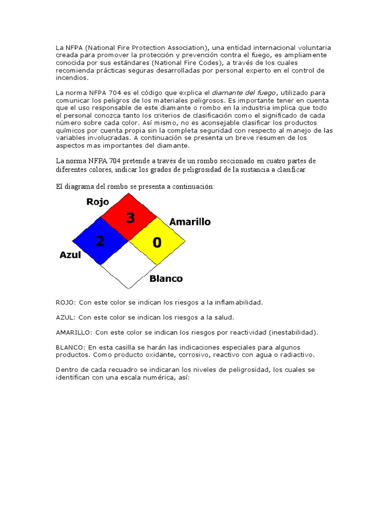 La NFPA | PDF | Química | Productos quimicos