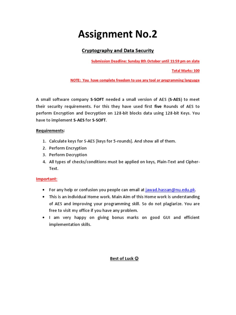 S-AES Implementation for Encryption and Decryption | PDF