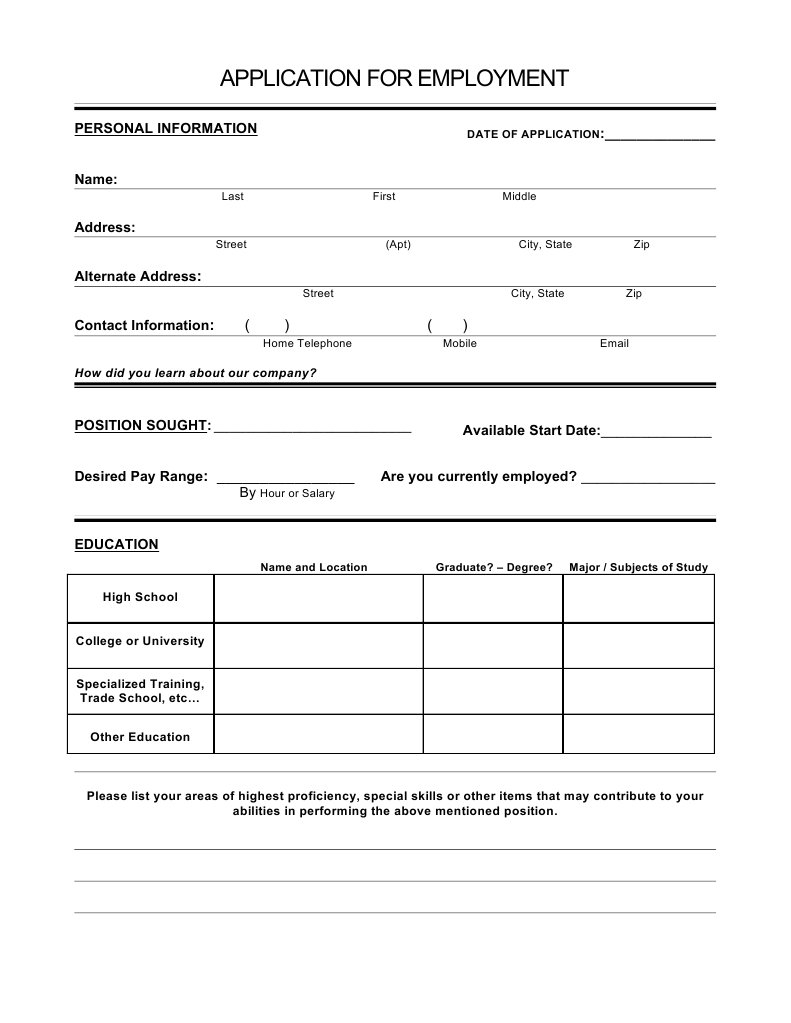 Pro Job Application Form1 | PDF