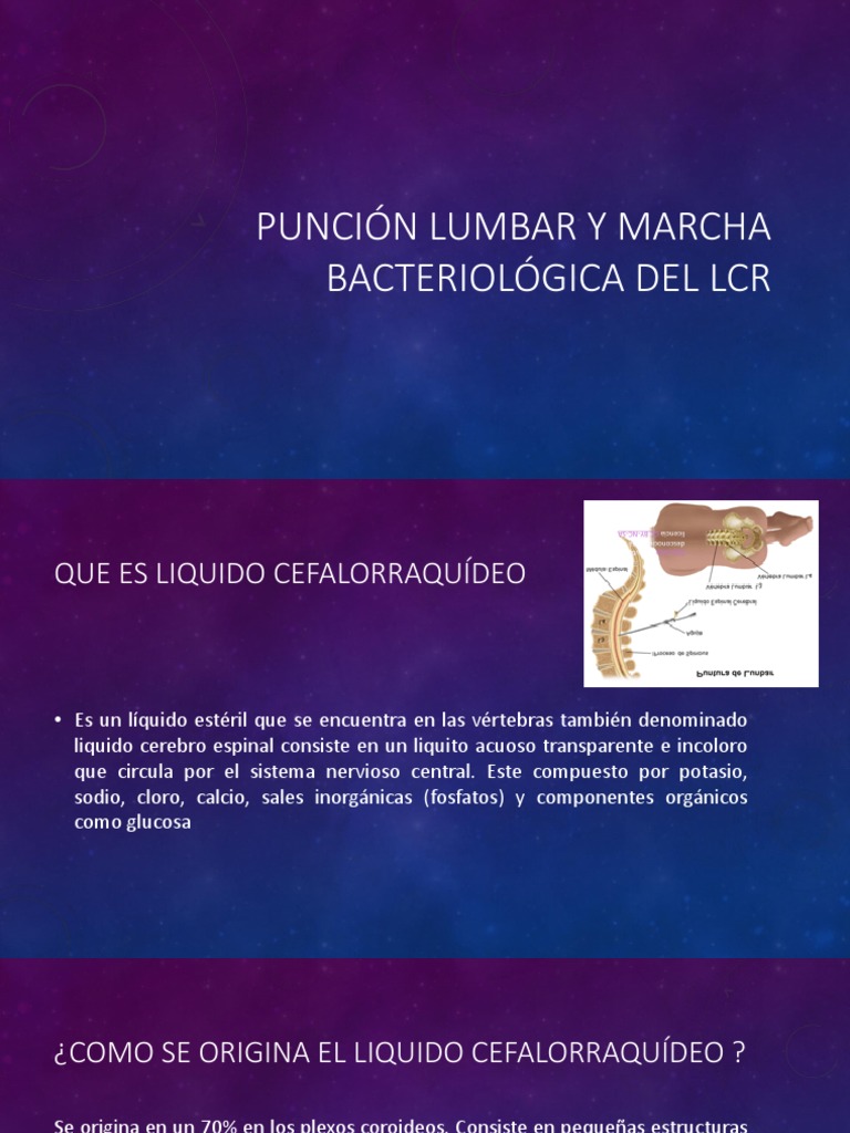 LCR y Puncion Lumbar | PDF | Fluido cerebroespinal | Enfermedades y ...