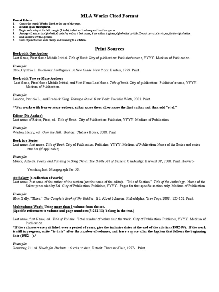 MLA Works Cited Formatting Guide | PDF | Encyclopedias | Citation