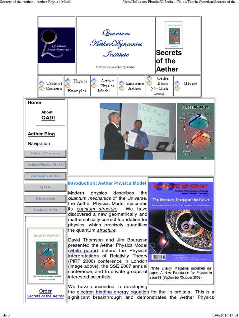 Secrets of The Aether - Aether Physics Model | PDF | Luminiferous ...