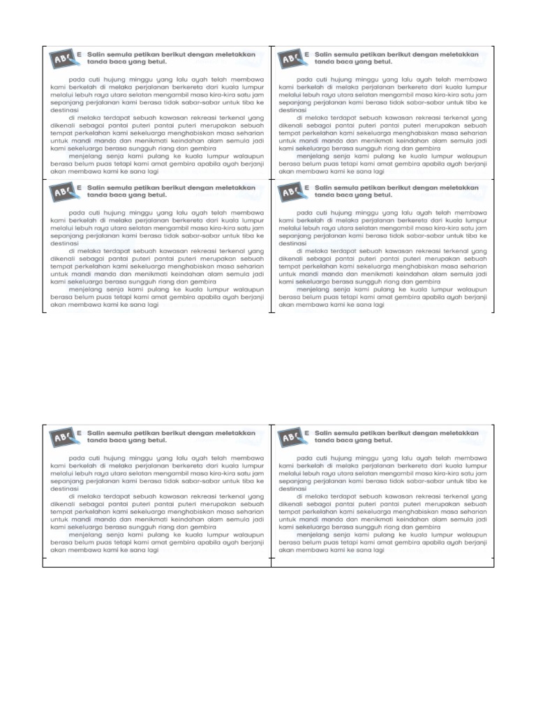 Tanda Baca - BM Tahun 3 | PDF