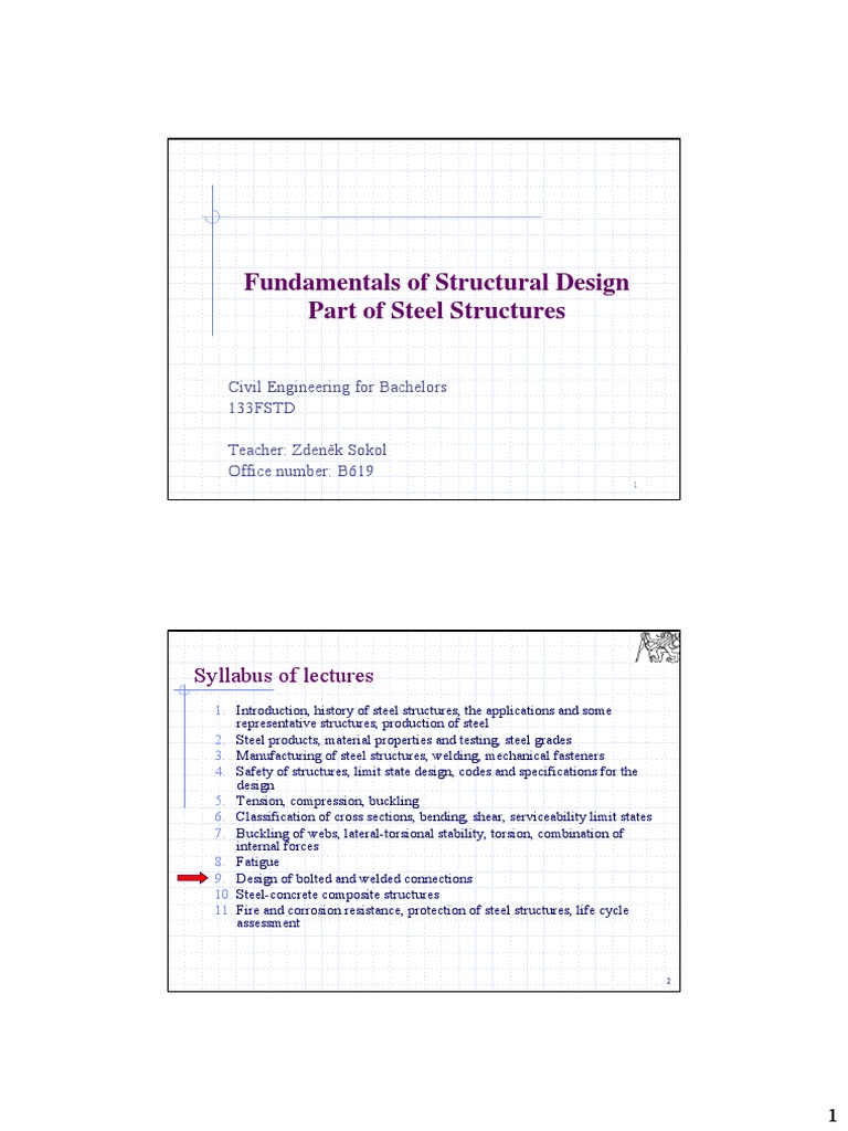 Fundamentals of Structural Design Part of Steel Structures | PDF ...