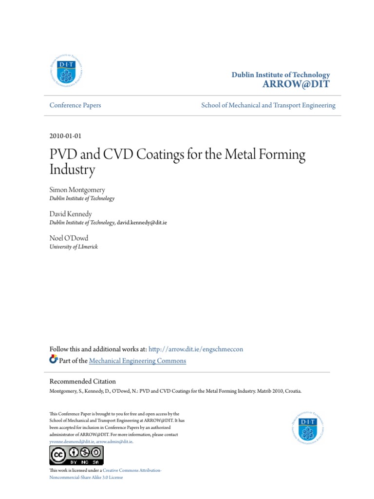 PVD/CVD Coatings in Metal Forming Tools | PDF | Wear | Thin Film