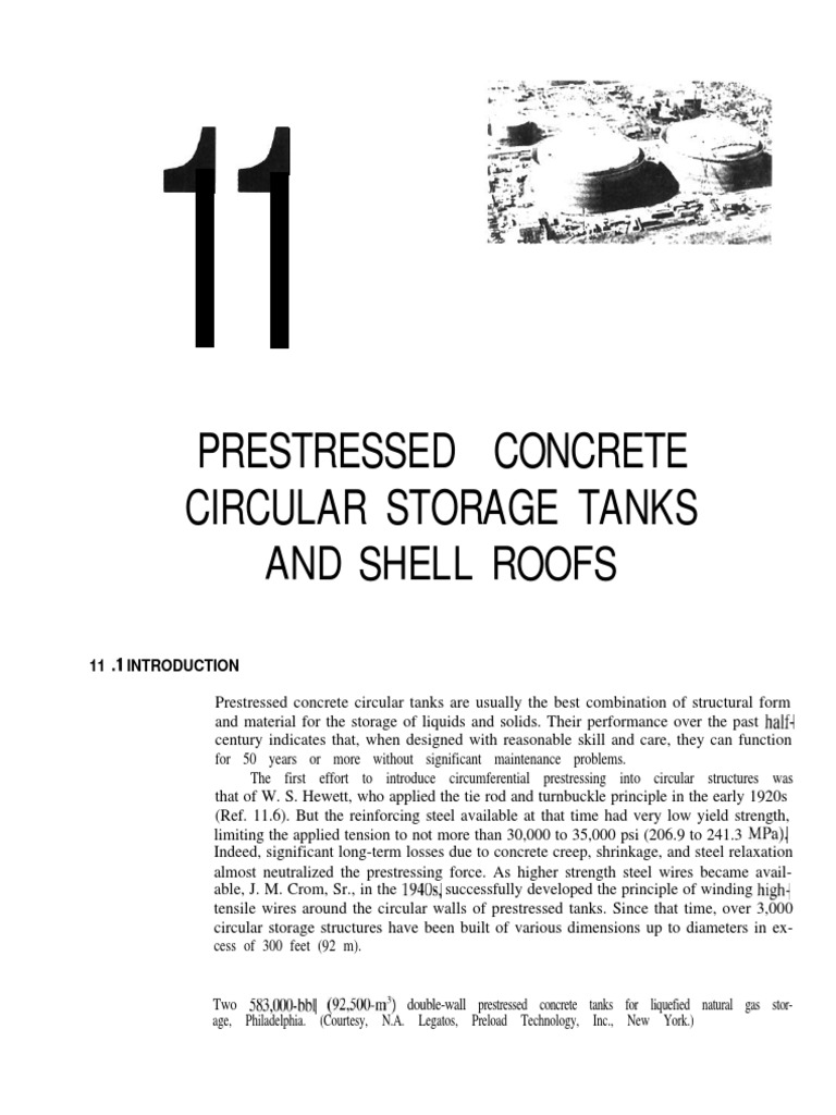 4 Prestressed Concrete Circular Storage Tanks and Shell Roofs | PDF | Prestressed Concrete | Bending