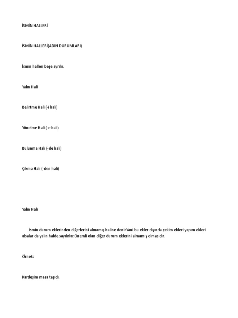 Ismin Halleri | PDF