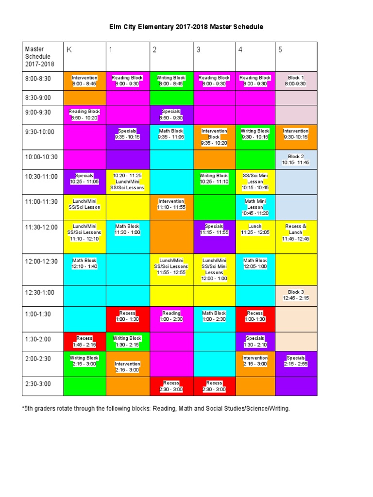 Ece Color Code Schedule 2017-2018 | PDF