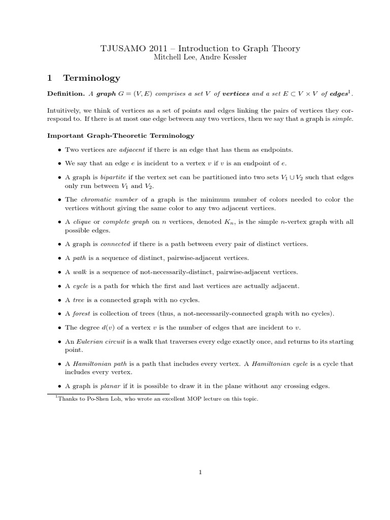 Graph Theory Notes | PDF | Vertex (Graph Theory) | Graph Theory