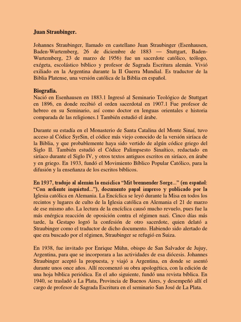 Johannes Straubinger (1883-1856) | PDF | Biblia | Nuevo Testamento