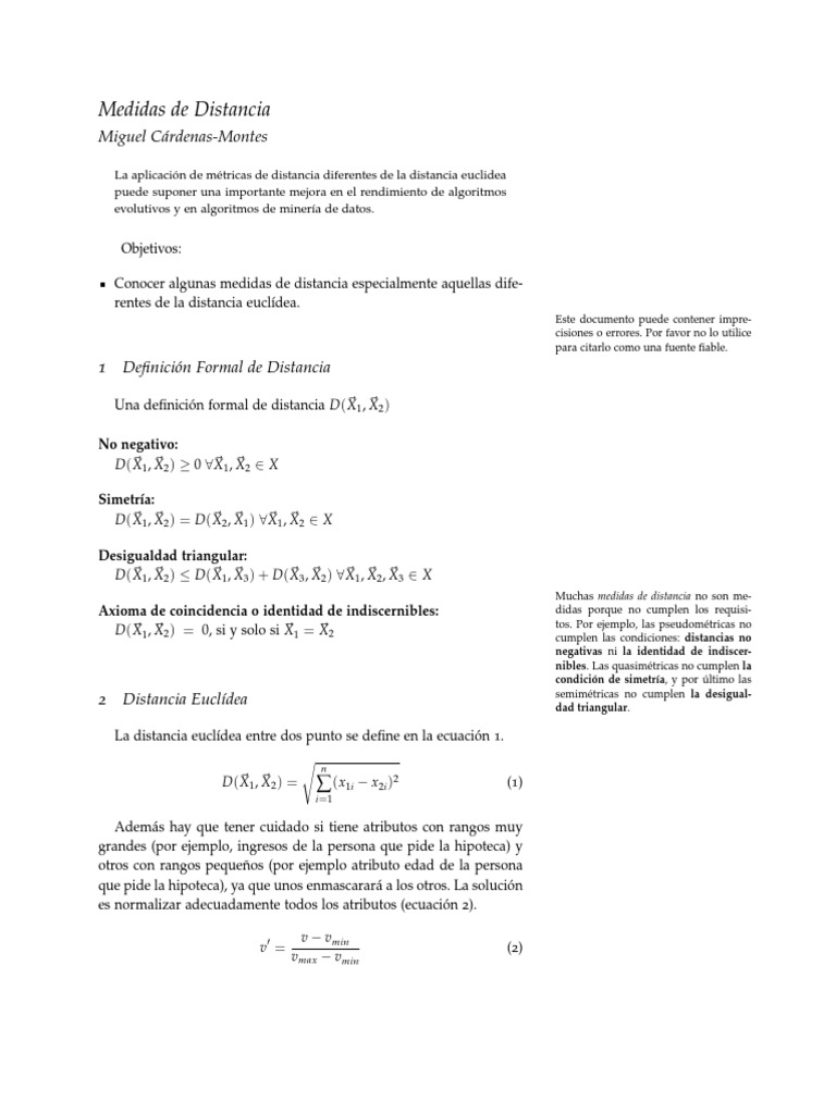 Distancia de Chebyshev en Métricas | PDF | Distancia | Geometría