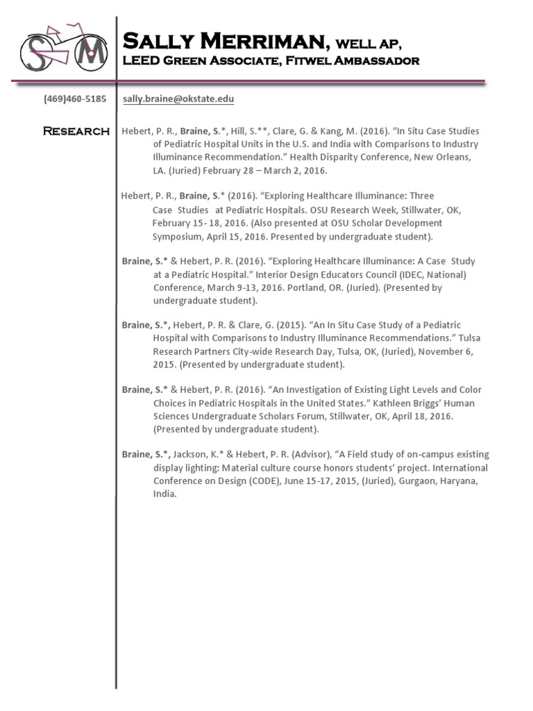 Sally Merriman Research Resume | PDF