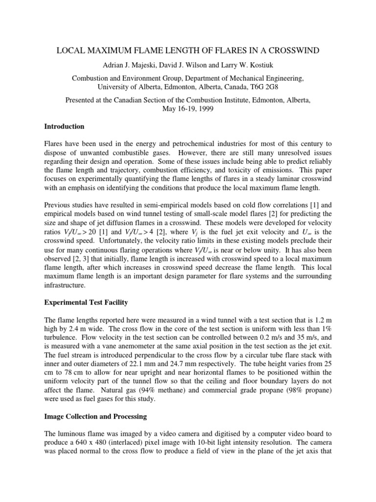 Local Maximum Flame Length of Flares in A Crosswind | PDF | Jet Engine ...