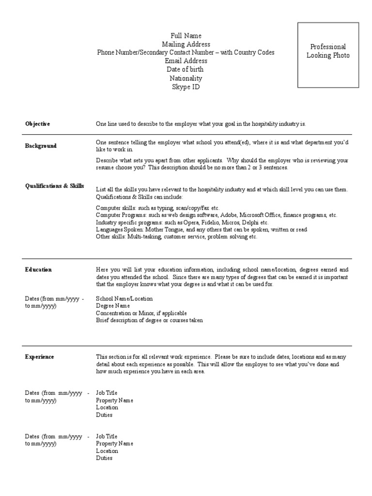 1 - Resume Template - PI Brazil | PDF | Résumé | Computer Program