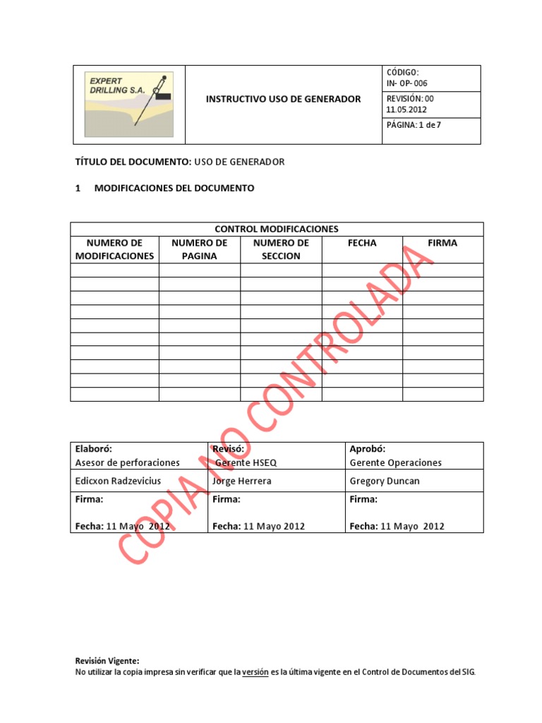 Instructivo para Generador Luminaria | PDF | Contaminación | Business