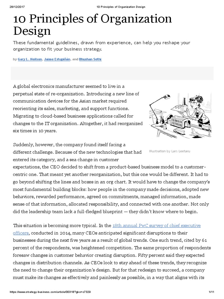 10 Principles of Organization Design | PDF | Strategic Management ...