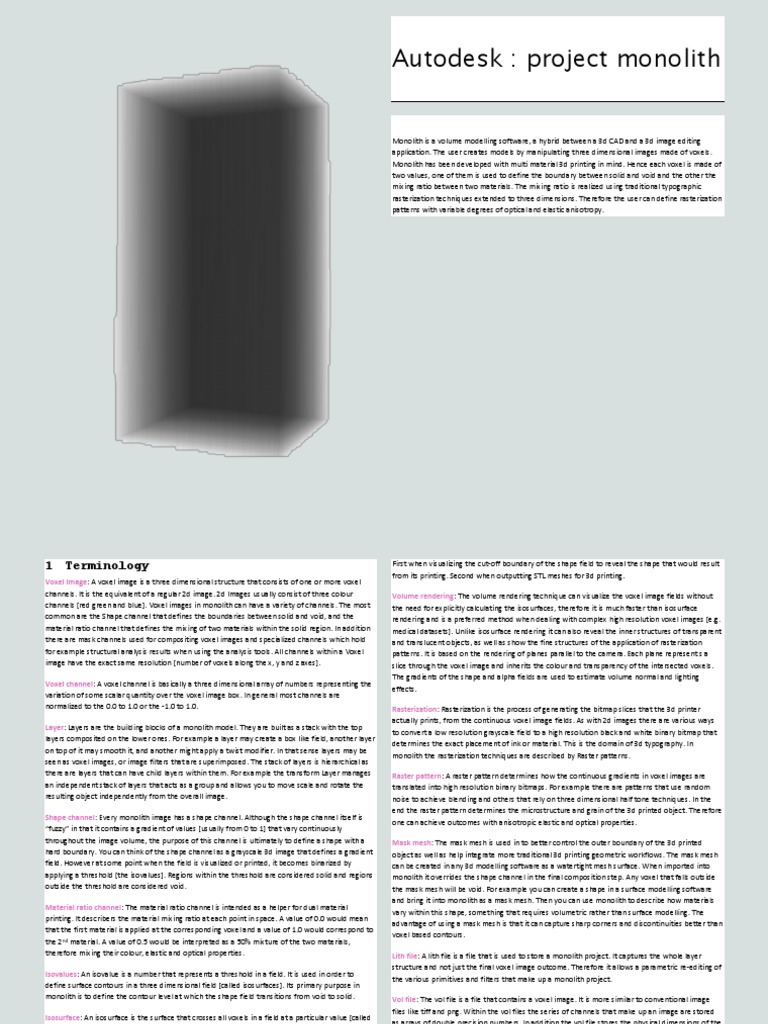 Monolith UserGuide PDF | PDF | Voxel | 3 D Computer Graphics